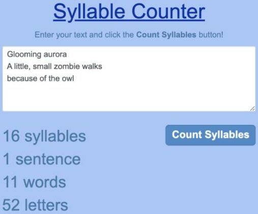 9 Best Free Haiku Syllable Counter Websites